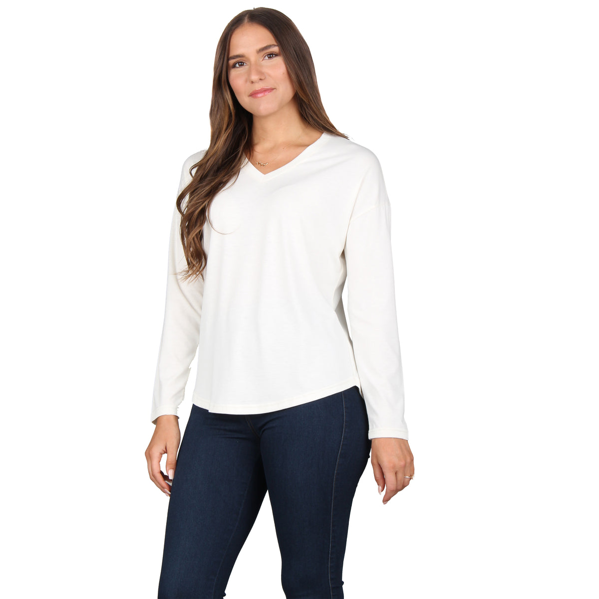 Long Sleeve Rounded Hem Top — Lildy.com