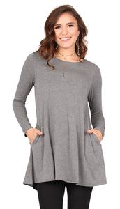 Solid Pocket Swing Tunic — Lildy.com