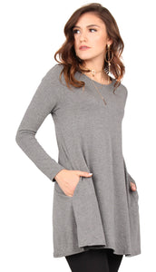 Solid Pocket Swing Tunic — Lildy.com