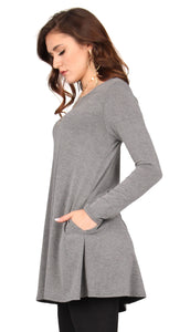 Solid Pocket Swing Tunic — Lildy.com
