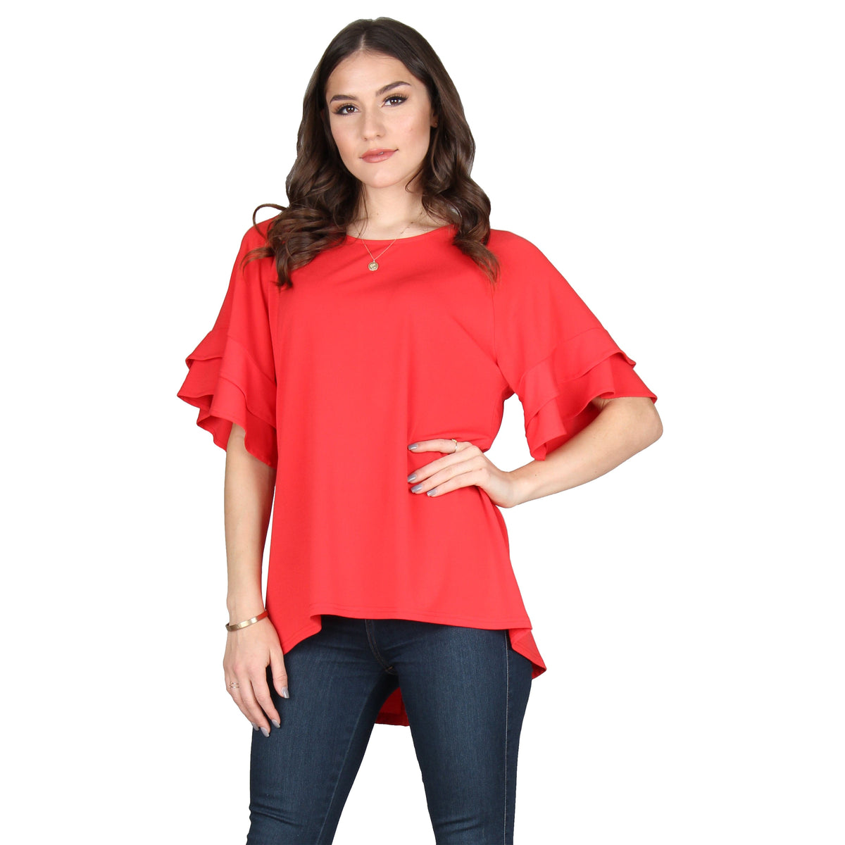 Plus Size Solid Back Slit Tunic — Lildy.com